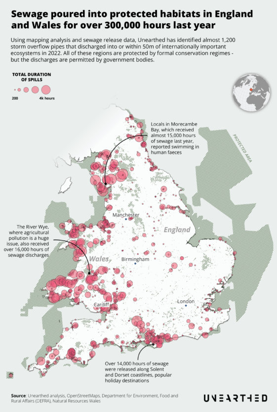 How England and Wales’ protected habitats have been hit by sewage ...